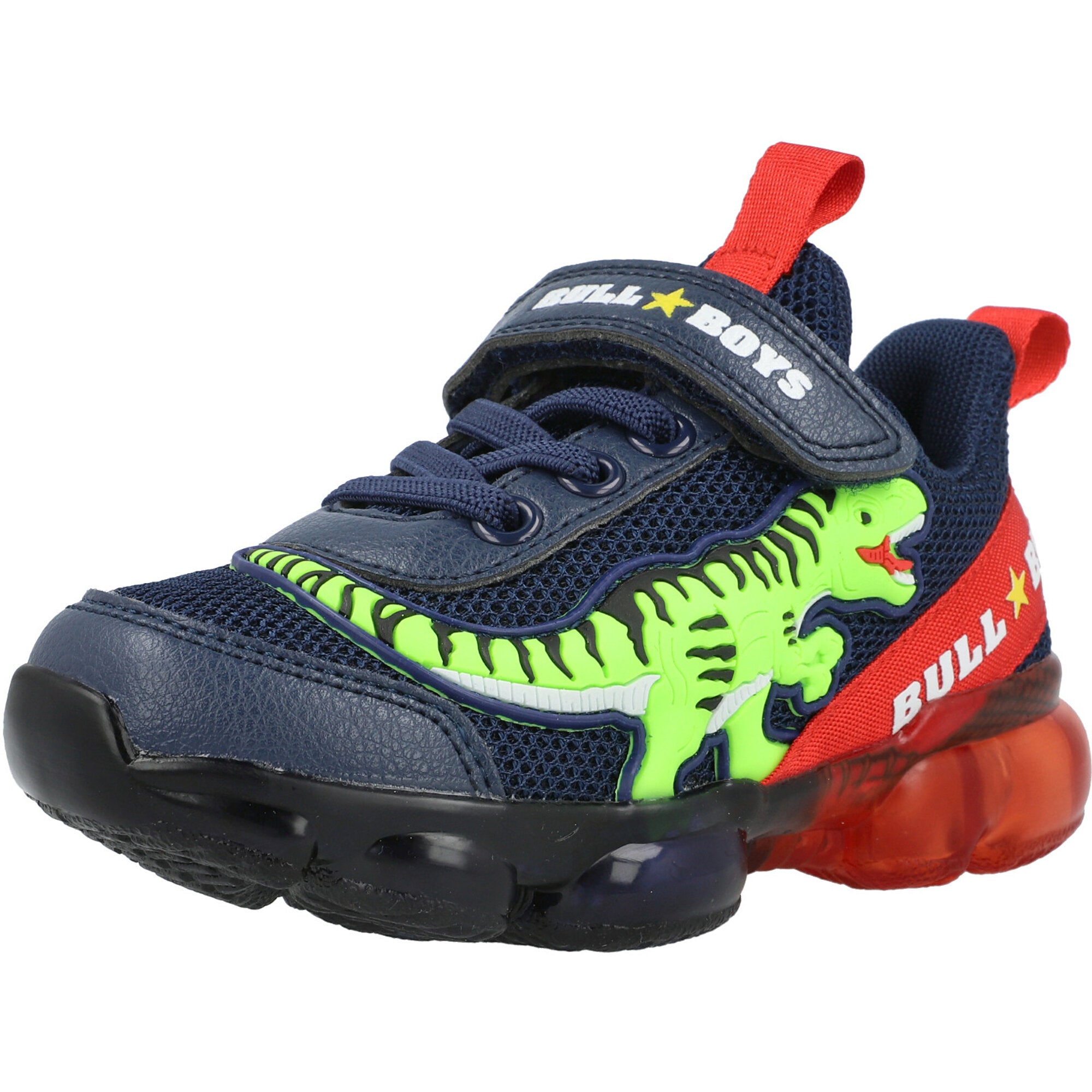 Bull Boys T-Rex Dinosaur Lights Blue Trainers – Awesome Shoes