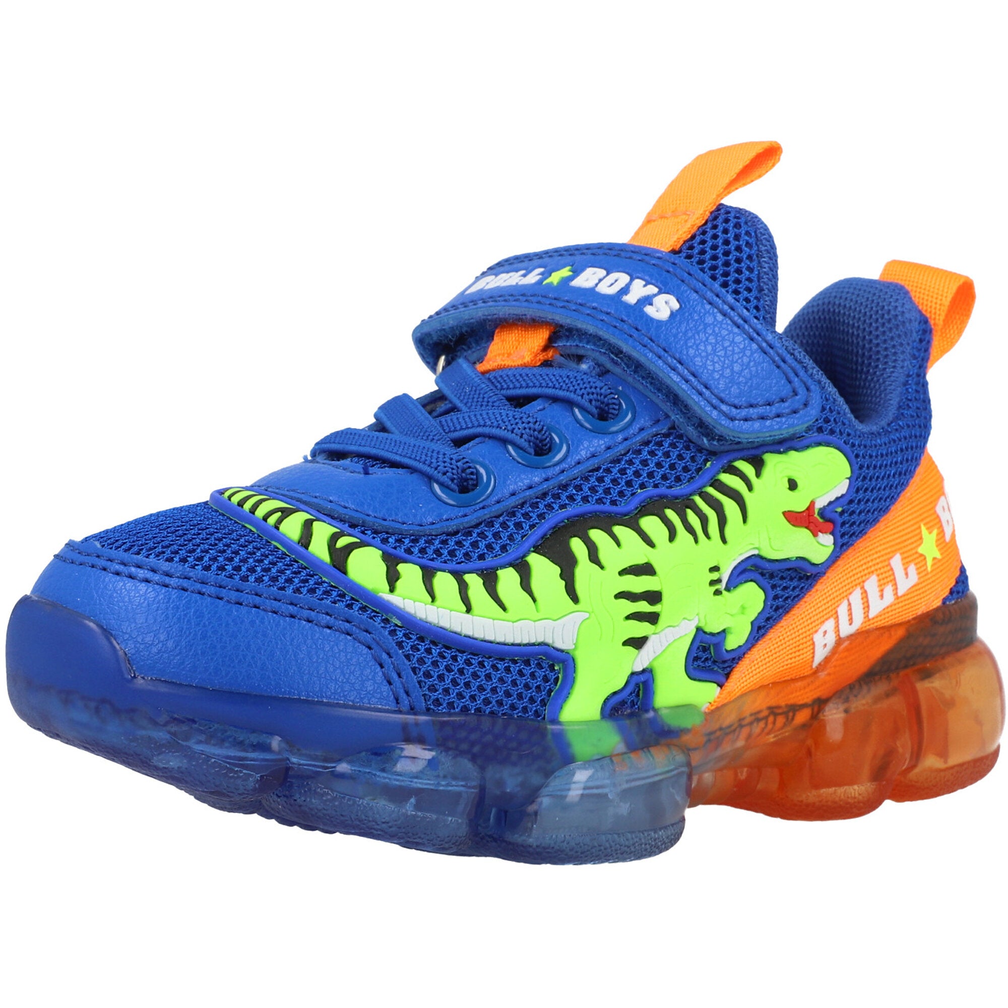 Bull Boys T-Rex Dinosaur Lights Royal Blue Trainers – Awesome Shoes