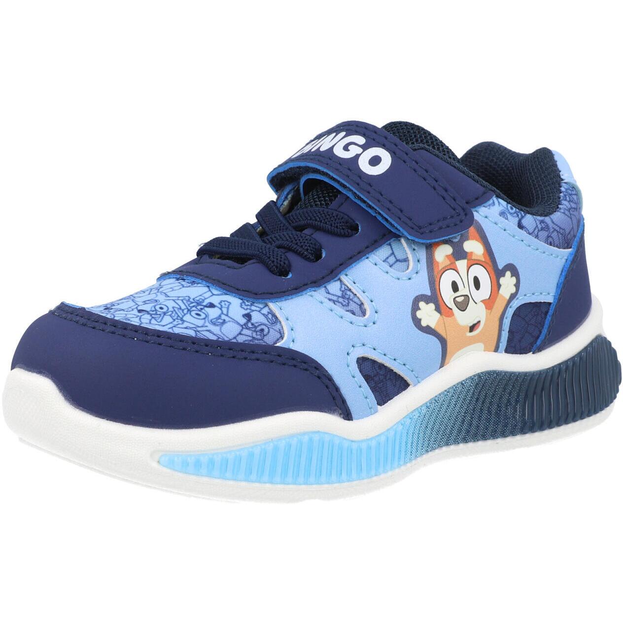 Bluey Kids Blue Trainers with Bluey & Bingo Print – Awesome Shoes